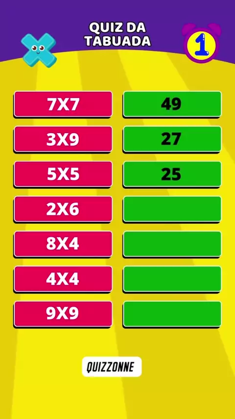 tabuada personalizada:quiz da tabuada
